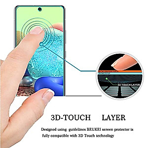 beukei (4 Pack) Compatible for Samsung Galaxy A71 (4G/5G) / A72 (4G/5G) / A73 (5G) Screen Protector Tempered Glass, (6.7 inch) Touch Sensitive,Case Friendly, 9H Hardness