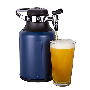 GrowlerWerks uKeg Go Carbonated Growler and Craft Beverage Dispenser for Beer, Soda, Cider, Kombucha and Cocktails, Amazing Gift for Beer Lovers, 64 oz, Midnight