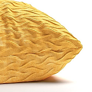 JUJUKRL 2 Pack of Wavy Striped Decorate Pillows Cushion Cover Solid Color Square Pillows Decorate Throw Pillows 18 * 18 inch for Bed Room Sofa（Yellow,18X18 inch）