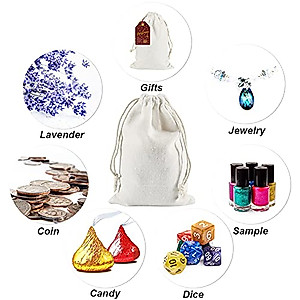 HRX Package 20pcs Muslin Bags 4x6 inches, Cotton Drawstring Jewelry Pouches Sachet Bags for Bridal Gift Bachelorette Party Favors DIY