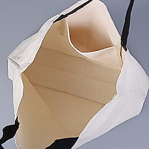 Azuca Reusable Grocery Canvas Bags with Inner Pocket Large Beach Shopping Heavy Duty 12 oz Tote Multi Purpose Natural - 20.5 x 14.5 x4.5 inch, 5 Pack