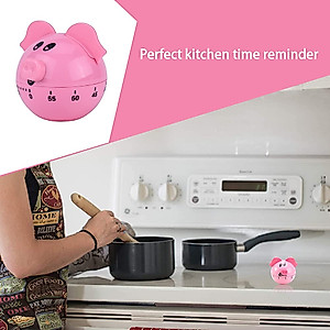 Kitchen Timer Pig Shaped Mechanical Timer Countdown 60 Minutes Cooking Timer for Home Children's Classroom Activities