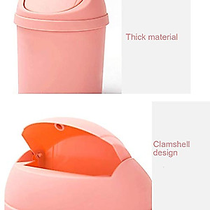 Bonlting 2Pcs Mini Table Trash Can Plastic Small Tiny Desktop Wastebasket Trash Can with Swing Lid for Bathroom Vanity Countertop or Table(Pink Purple)