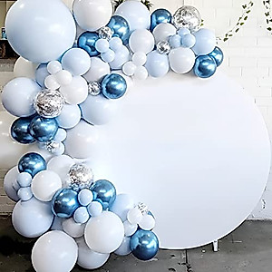 DASHAN White Round Backdrop Cover 6x6ft Polyester Pure White Birthday Party Photography Background Banquet Press Conference Performance Cake Table Decor for Adult Kids Portrait Photo Studio Props