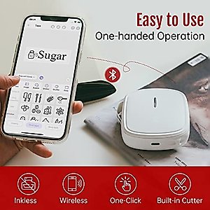 Label Makers Machine with Tape Built-in Cutter Portable Bluetooth Handheld Sticker Printer for Home Office Organization iOS Android Multiple Templates Fonts Icon Mini Inkless Labeler USB Rechargeable