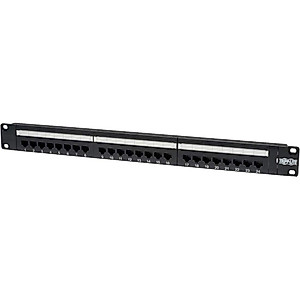 Tripp Lite 24-Port 1U Rackmount Cat6 110 Patch Panel 568B, RJ45 Ethernet(N252-024)