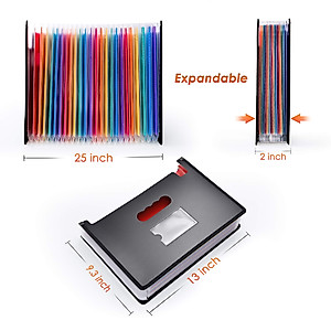 Expanding File Folder, Upgrade 3500 Sheets Capacity Expandable Accordion Document Bill Paper Organizer, Accordian Filing Box, Teacher Office Supplies, Classroom Desk Organization,Letter Size,24 Pocket