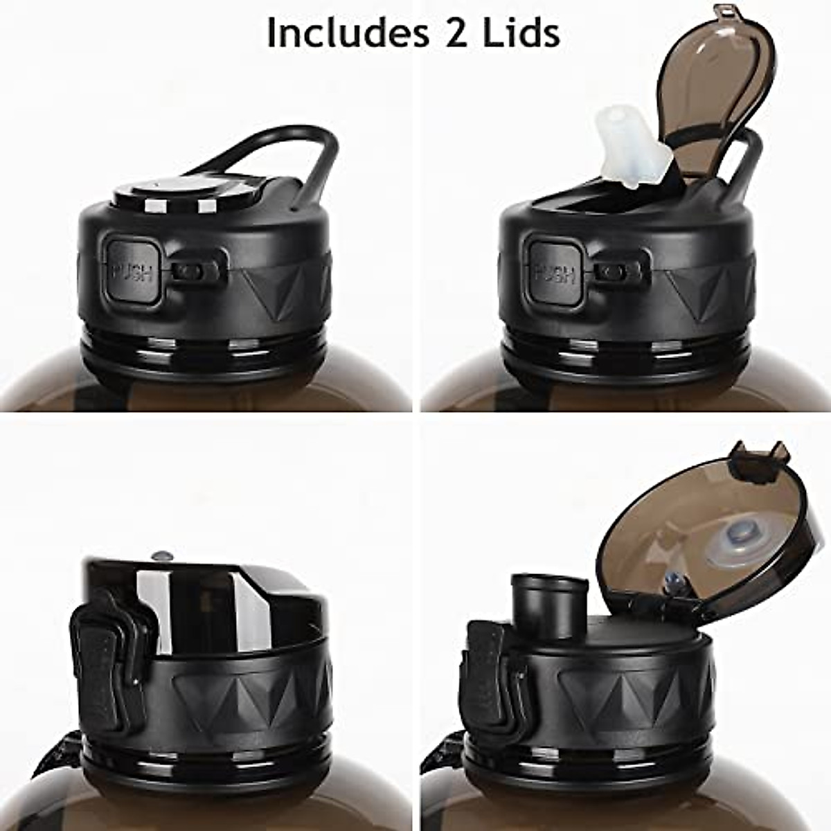 KCATDREY Half Gallon Water Bottle with Straw and Sleeve 74oz /2.2L Leakproof Big Reusable Water Jug with Handle, Suitable for Workout Gym Sports Outdoor