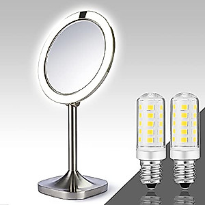 X-Molin 2 Pieces Double-Side Illuminated Magnification Mirror Lighted Mirror Replacement Bulb/for Cosmetic Vanity Makeup Mirror ,Suitable for Zadro, Jerdon, Conair Makeup Mirror, 6K White, Dimmable