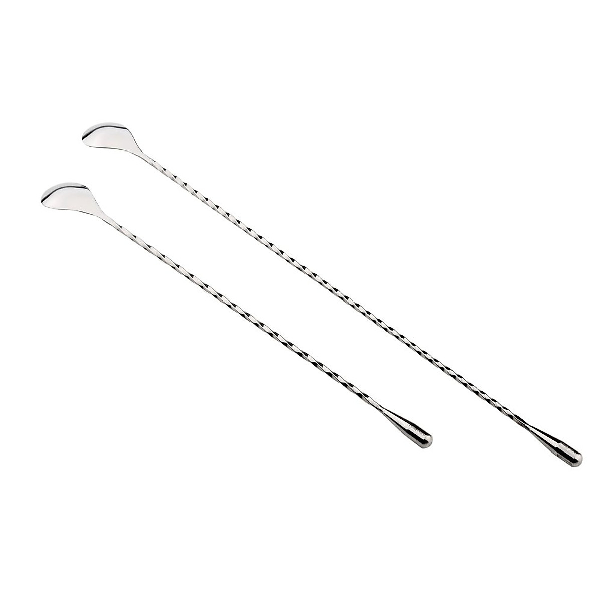 Purefold 15.7/12 Inches Bar Cocktail Spoons Set, Stainless Steel Spiral Pattern Cocktail Shaker Cocktail Mixing Spoon