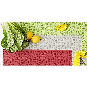 DII Fridge Liner Collection Non-Adhesive, Cut to Fit, 12x24, Green Veggies, 6 Piece