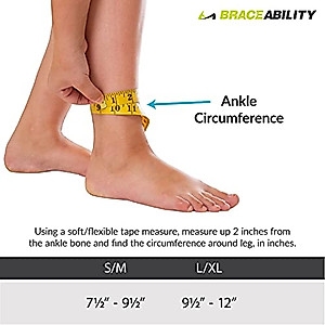 BraceAbility AFO Drop Foot Brace - Adjustable Dorsiflexion Soft Shoe Splint for Neuropathy Walking Exercise Assist, Gait Lifting Support, Charcot Marie Tooth (CMT) and Achilles Pain Treatment (S/M)