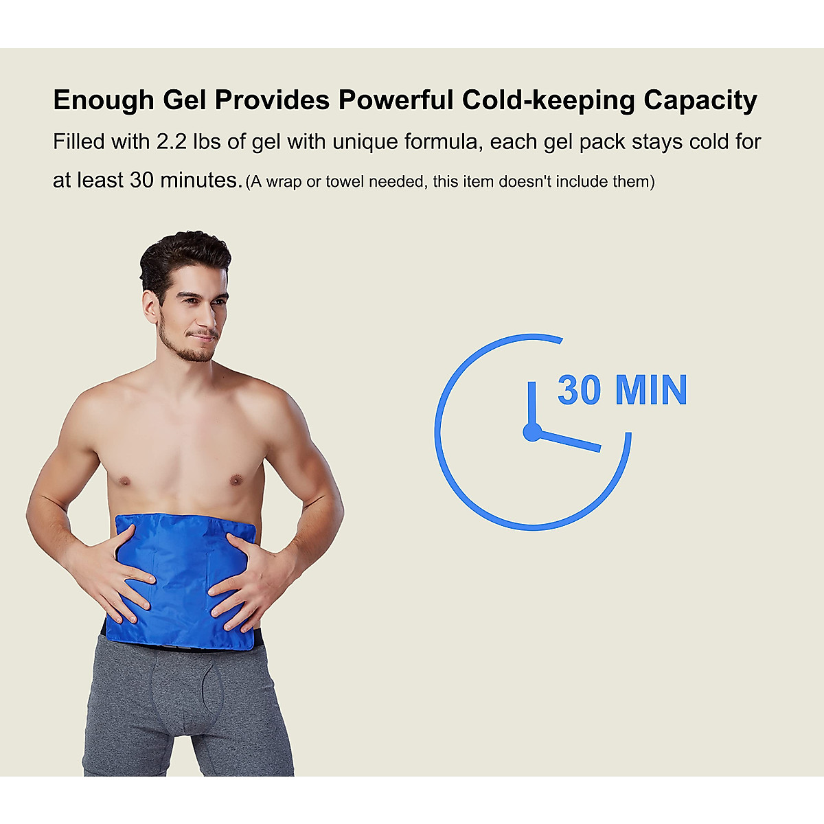 Koo-Care Large Flexible Gel Ice Pack for Injuries Reusable Hot Cold Compress - Fit for Shoulder Arm, Back, Hip, Knee, Shin, Foot Pain Relief, Swelling, Physical Therapy (L, 11" x 14") Pack of 2