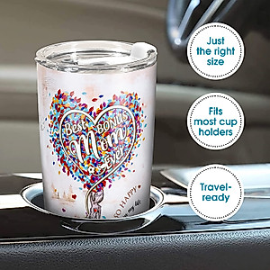 365FURY Gifts For Bonus Mom From Son, Daughter - Best Bonus, Step Ever 20oz Tumbler w/Straw & Keychain Christmas, Birthday, Mothers Day Stepmom, Mother in law, Boyfriend