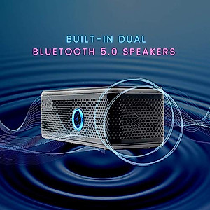 AAXA BP1 Speaker Projector – Bluetooth 5.0, 1080P Support Battery Power Bank, Up to 6 Hour Projection or 24 Hours Playtime, USB-C Mirroring, Onboard Media Player, HDMI, DLP Portable Mini LED Projector