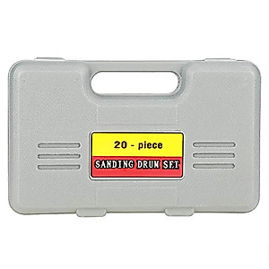 Drill Press Sanding Drum Kit, 20pcs Rubber Sanding Drum Set for Drill Presses and Power Drills, Drum Sander Attachment with Spindle Sander Sleeves and Tool Carrying Case, 1/2, 3/4, 1, 1-1/2 Inch