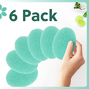 IMPRESA 6 Pack Double Sided Body Sponge for Daily Deep Cleansing and Regular Exfoliating - Double Sided Buff Puff Style Exfoliating Pads Puf for Removing Dead Skin & Dirt - All Skin Types