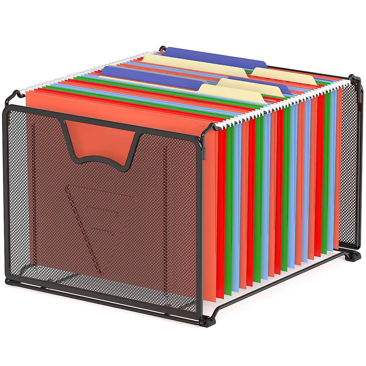 SimpleHouseware Mesh Hanging File Organizer, Black