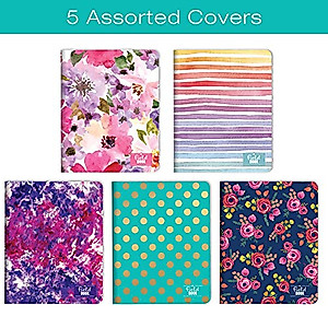 Elan Publishing Company Assorted Pattern Field Memo Notebooks, 8x10 in Lined Office Notepads for Nurses, Teachers, and Students - Small and Easy to Carry Pocketbook, Quick Note Taking, 5 Pack