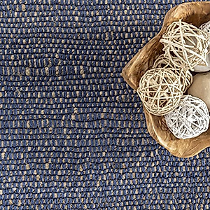 nuLOOM 12x15 Elfriede Jute & Cotton Hand Woven Area Rug, Natural, Solid Rustic Farmhouse Style, Weaved Design, Natural Fiber, For Bedroom, Living Room, Dining Room, Hallway, Office, Entryway