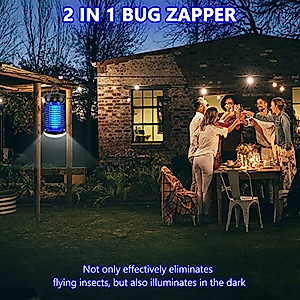 Bug Zapper Outdoor, Mosquito Zapper with LED Light, Fly Zapper Outdoor Indoor, Insect Zapper Electric Fly Traps, Plug in Mosquito Killer for Patio Yard