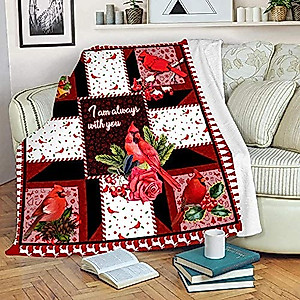 Valentine's Day Cardinals Birds Sherpa Blanket Super Soft Throw Fleece Warm Blanket for Bedroom Couch Sofa Living Room…