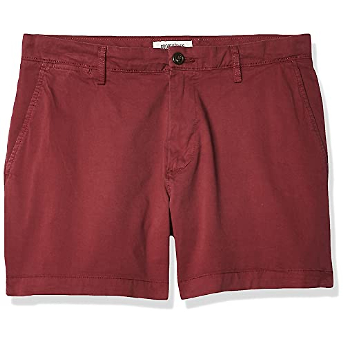 Amazon Essentials Men's Slim-Fit 5" Flat-Front Comfort Stretch Chino Short (Previously Goodthreads), Burgundy, 28