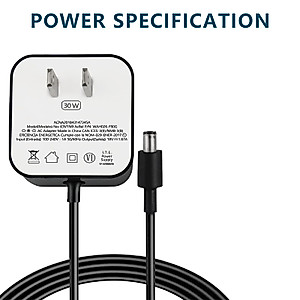 ZTTXL 30W Power Adapter for Echo (4th Gen), Echo (3rd Gen), Echo Show 10 (3rd Gen), Echo Show (2nd Gen), Echo Show 8, and Echo Plus (2nd Gen), 5.8Ft AC Adapter Power Cord