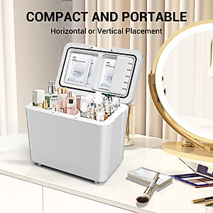 SUAVO Mini Fridge for Bedroom Skincare Fridge 6L/8 Cans Small Refrigerator Compact Refrigerator 110V AC/12V DC Portable Cooler and Warmer for Skin Care Cosmetic Beverages Drinks, Office Dorm and Car