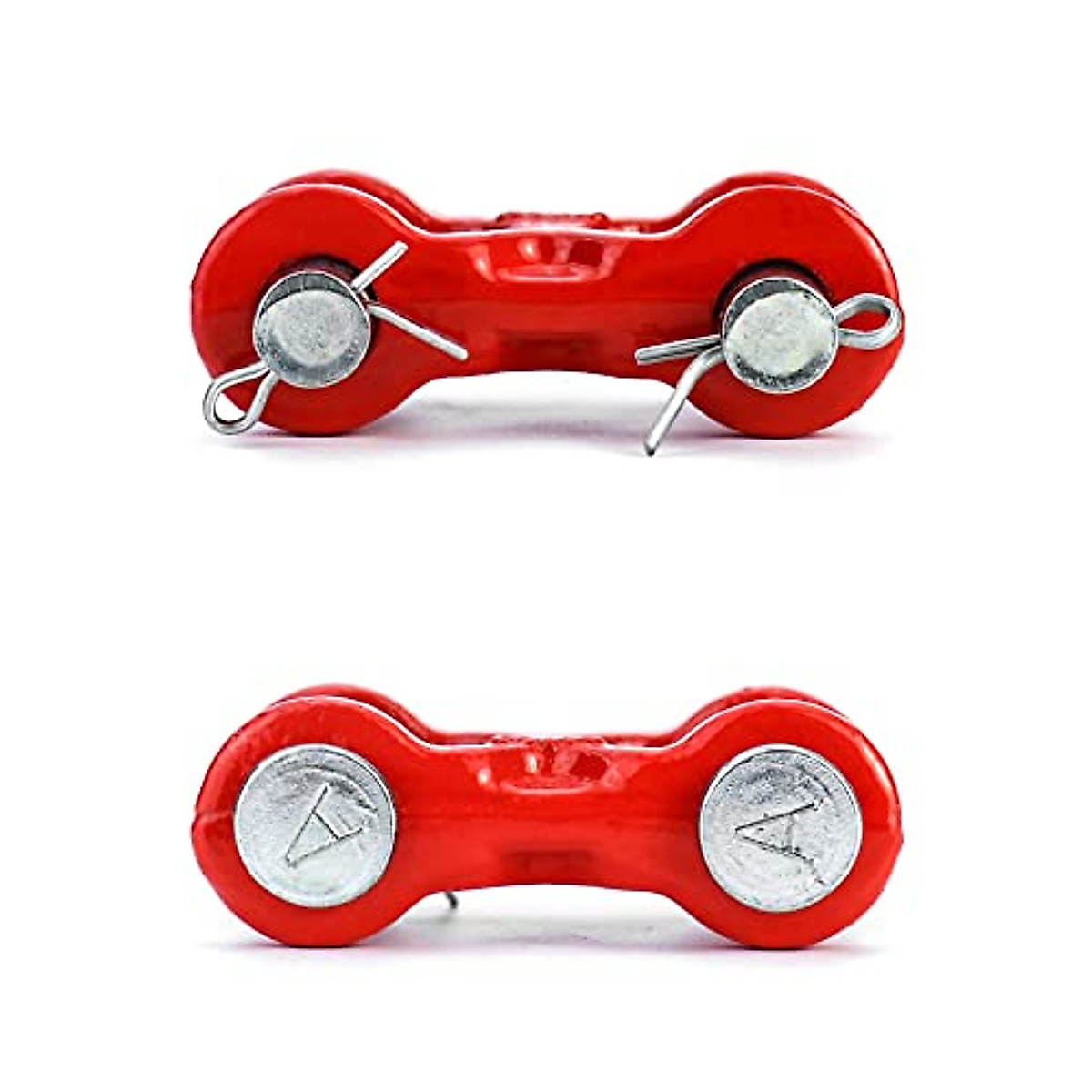 QWORK 3/8 Inches Twin Clevis Safety Chain Repair Links, 2 Pack Trailer Tie Down Links, Industrial Grade Heavy Duty Material - 6,600 LBS. Capacity