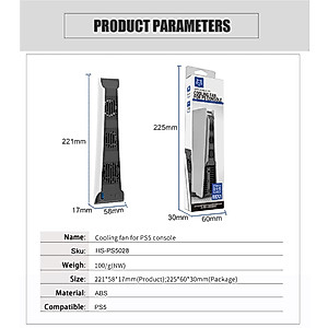 PS5 Cooler for PS5 Cooling Fan, Upgraded Quiet Cooler Fan 3 Cooler External Port USB 3.0 Accessory Compatible with Playstation 5 Digital Edition/Ultra HD Console White