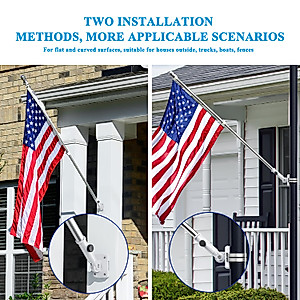 PHITRIC Flag Pole Holder Bracket, Multi-Position Mounting Flag Holder, Heavy Duty House Flag Pole Holder Bracket, Premium Aluminum Alloy Strong Rust Free Bracket with Hardwares