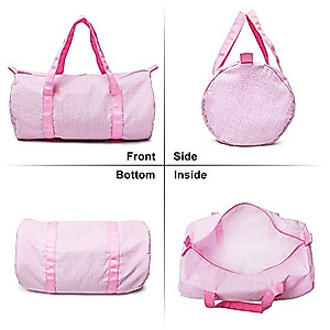 Kids Travel Overnight Bag Seersucker Carry On Lightweight and Seersucker Cosmetic Bag Travel Pouch