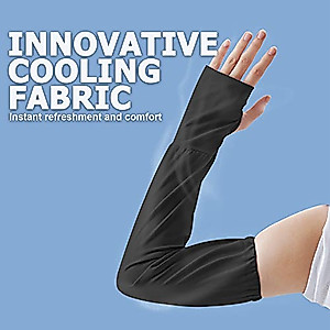 SayWow UV Sun Protection Arm Sleeves for Women Loose-Fit UPF 50+ Cooling Skin Protective Cover, Black,USAB-1