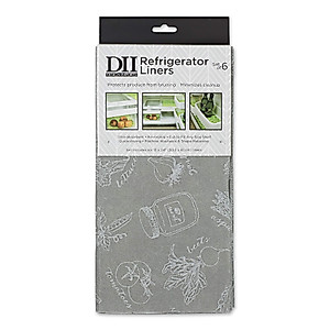 DII Fridge Liner Collection Non-Adhesive, Cut to Fit, Gray Market, 12x24, 6 Piece