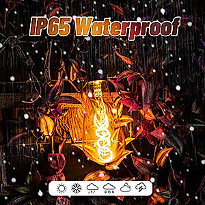 Hanging Solar Lights Glass Edison Bulbs Solar Powered Lantern Outdoor Waterproof LED Garden Decorative Light for Patio Yard Tree (1-Pack)