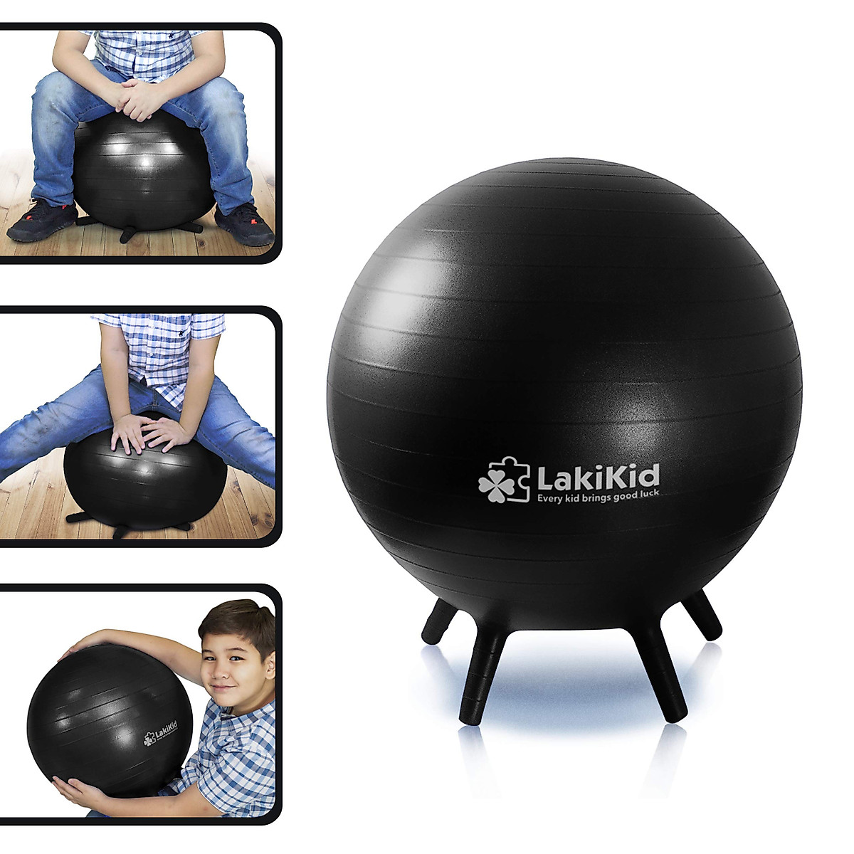 Balance Ball Chairs for Kids: LakiKid Flexible Seating Classroom Furniture- Stability Ball Chairs with Legs, Exercise Ball Chair, Yoga Ball Chair, Ideal Alternative Seating for Students (18"/45 CM)