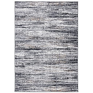 SAFAVIEH Shivan Collection 8' x 10' Light Grey/Dark Grey SHV191F Modern Abstract Distressed Non-Shedding Living Room Dining Bedroom Area Rug