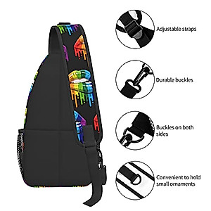 Ultra Lightweight Sling Backpack Chest Sling Shoulder Backpacks Bags Multipurpose Anti-Theft Rucksack for Climbing Camping Cycling Travel, Gay Homosexual Lesbian Rainbow Lips Pride Art