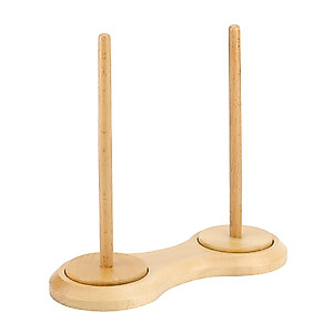 QWORK Weighted Double Yarn Ball Holder - Advanced Metal Twirling Mechanism - Knitting Crochet Spindle Dispenser for All Yarn Types
