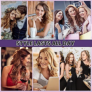 Automatic Curling Iron Automatic Curling Wand for Hair Styling Auto Hair Curler Automatic Hair Curling Wand Self Rotating Curling Iron (1.1inch Curl/28mm, Purple)