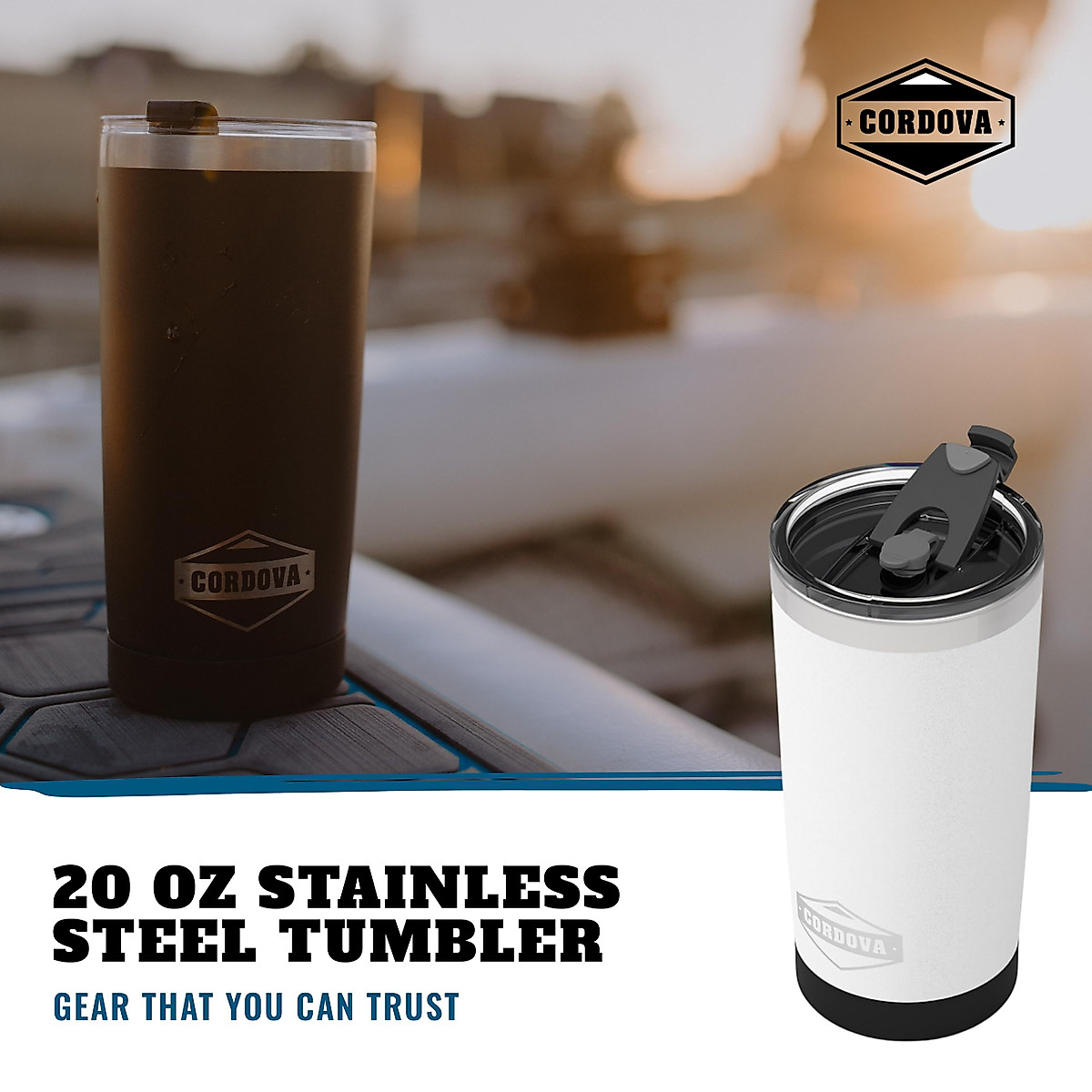 Cordova Outdoors Trailhead Class Tumbler, Snowcap, 20 oz