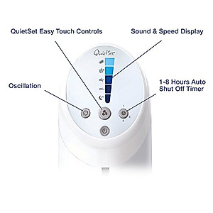 Honeywell QuietSet Whole Room Oscillating Tower Fan (5 Speed Settings, Oscillating 80°, Timer Function, Auto-Off Lights, Remote Control) HYF260