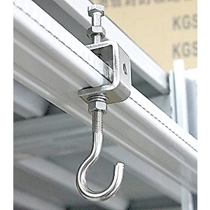 C Clamp Stainless Steel, Beam Clamp; C Clamps.Comes with Stainless Steel Hooks That Can Withstand 100 Pounds of Static Gravity (3Pcs) (round platen)