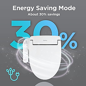 Blooming NB-1360E Bidet Toilet Seat, Warm Water with Stainless Steel Nozzle, Warm Air Dryer, Heated Toilet Seat, Sittable Lid, Nightlight, Fits Elongated Toilets, White (Elongated)