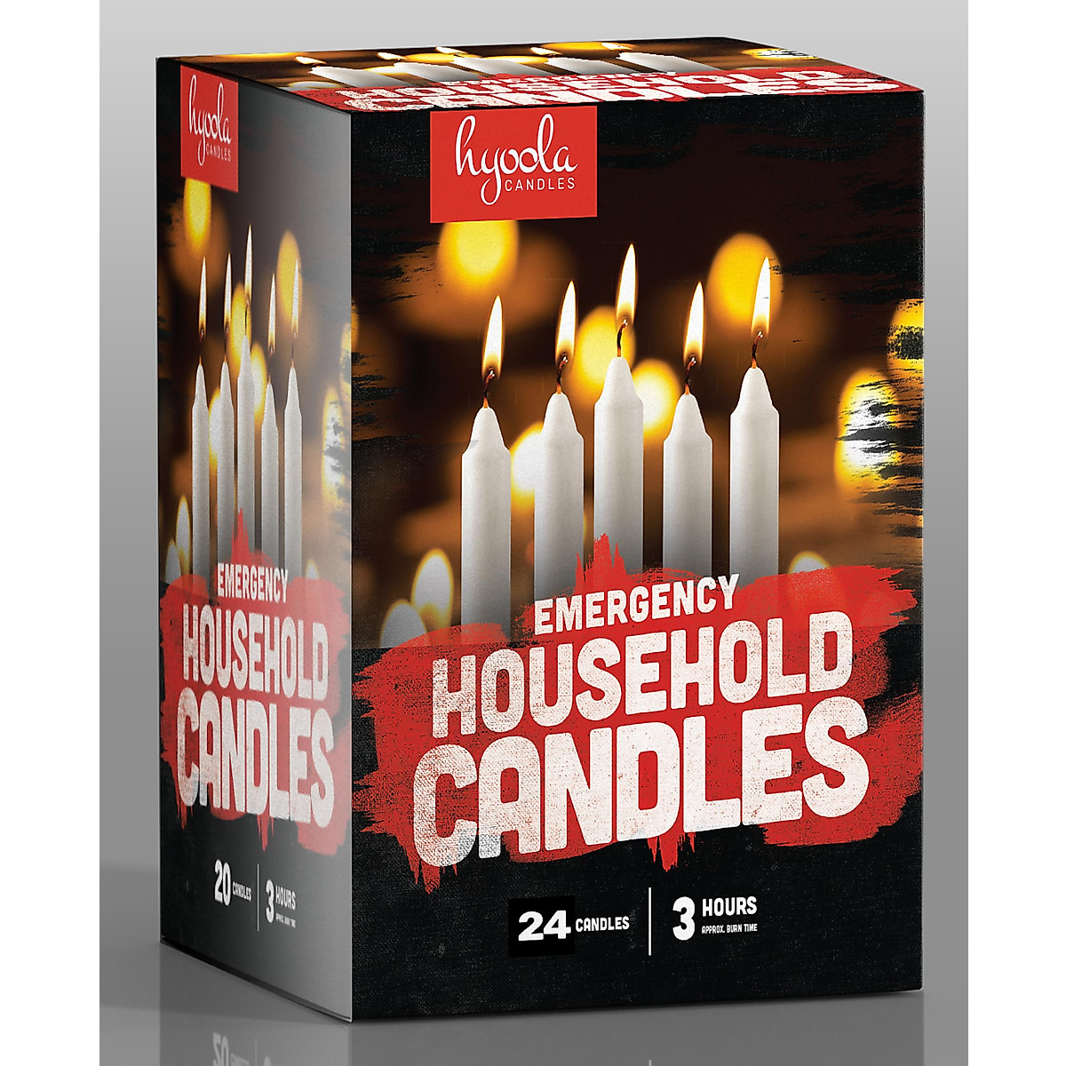 Emergency Candles - 24 Pack White Short Taper Candles - Unscented - Emergency Candles for Home and Emergency Kit
