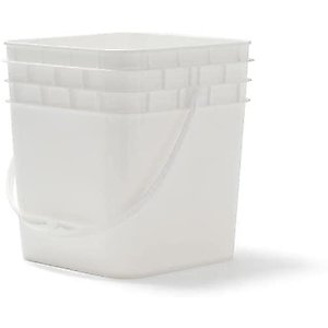 3.5 Gallon White Square Pail and Lid Combo (1 Pack).