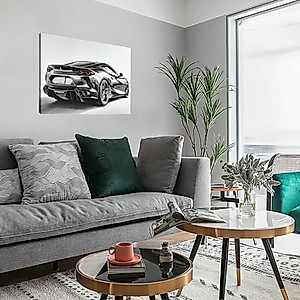 Car Poster Ferrari F40 Supercar Posters Racing Car Canvas Wall Art For Boy's Bedroom SuperCar Wall Decor Frame-style 18x12inch(45x30cm)