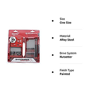 Milwaukee 48-32-4016 Automotive Shockwave Kit 22 Piece Automotive Impact Driver Bit Set
