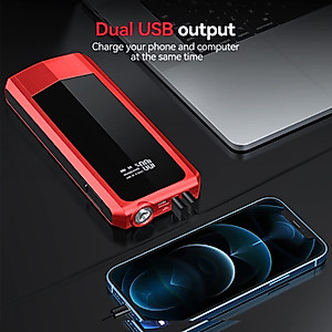 Andeman Battery Jump Starter 2000A Peak 20000mAh,Jump Starter Battery Pack for up to 8.5L Diesel Engine or Any Gas Engine,Red (155)